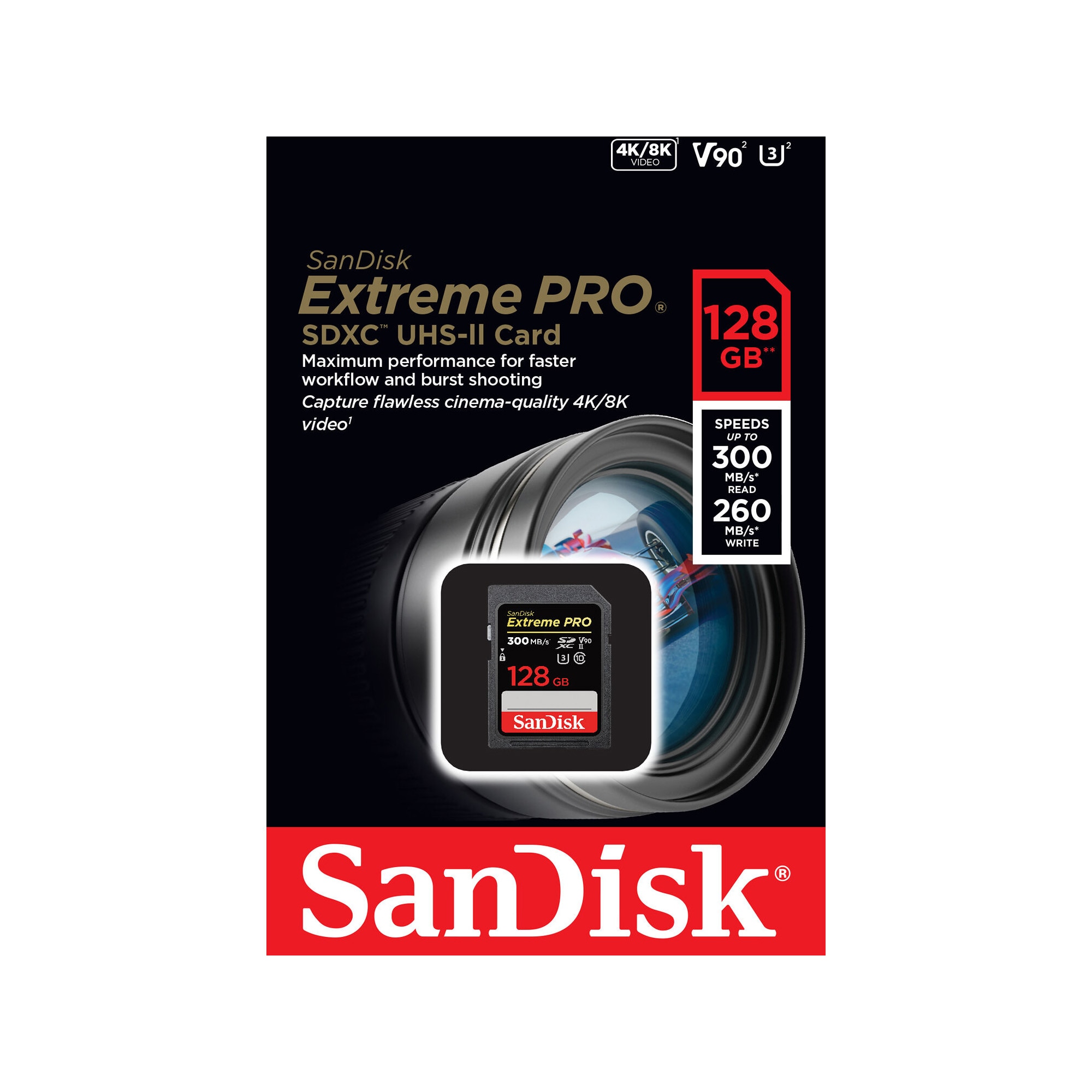 SanDisk Extreme Pro 300MB/s UHS-II V90 128GB - Götaplatsens Foto